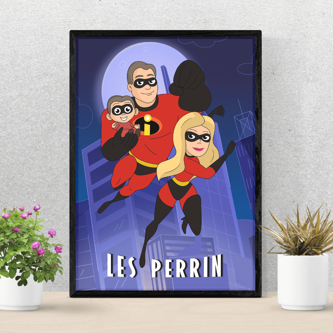 Portrait Les Indestructibles Personnalisé - Posez en famille