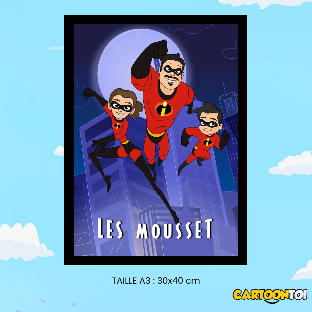Portrait Les Indestructibles Personnalisé - Posez en famille
