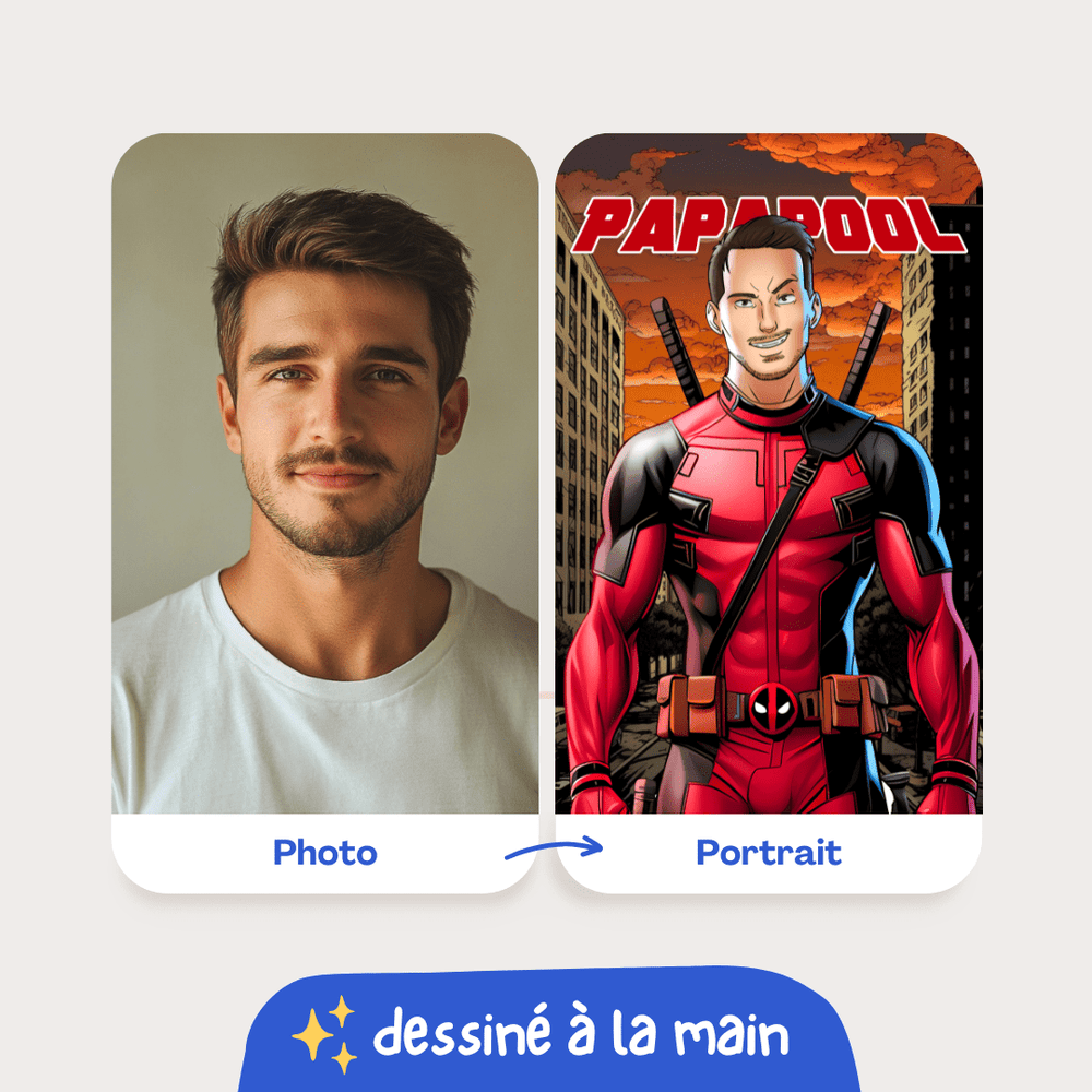 Portrait Deadpool Personnalisé – Deviens le Mercenaire